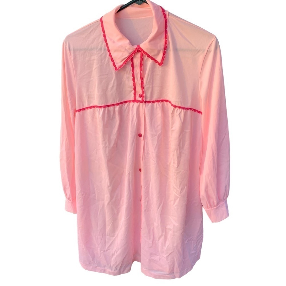 Vintage Formfit Rogers Pajama Sleep Button Up Top Siz… - Gem